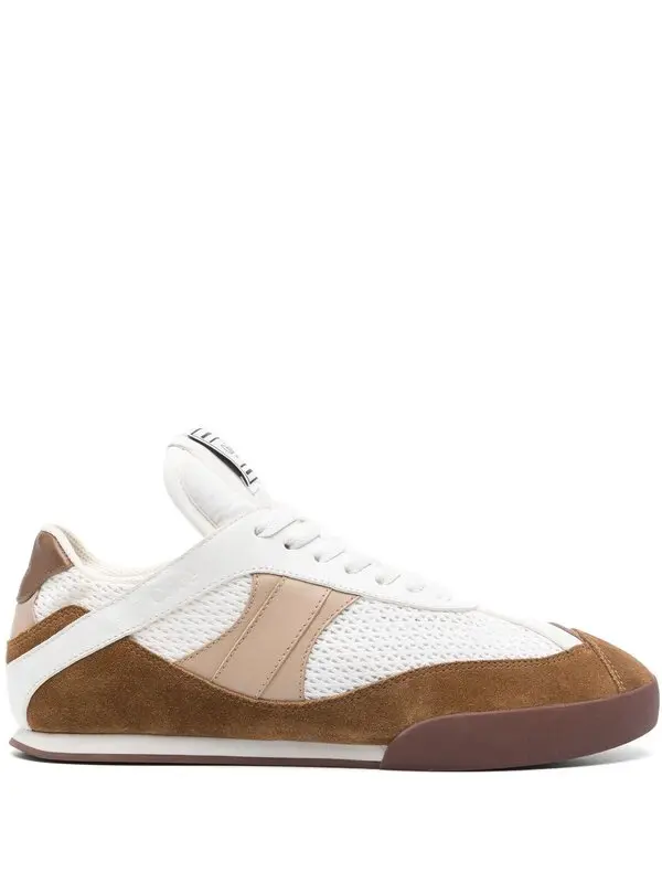 Chloé Kick Suede And Recycled Tissue Sneakers - Brown