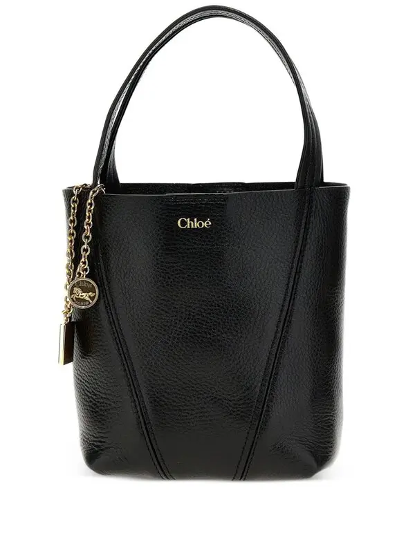 Chloé Spin Small Leather Tote Bag - Black