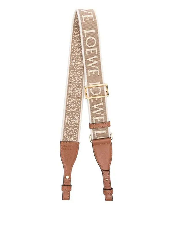 Loewe Anagram Leather Belt Strap - Beige
