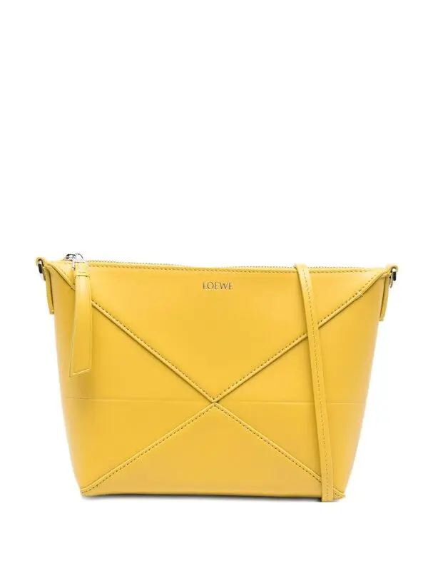 Loewe Puzzle Fold Leather Pouch - Yellow