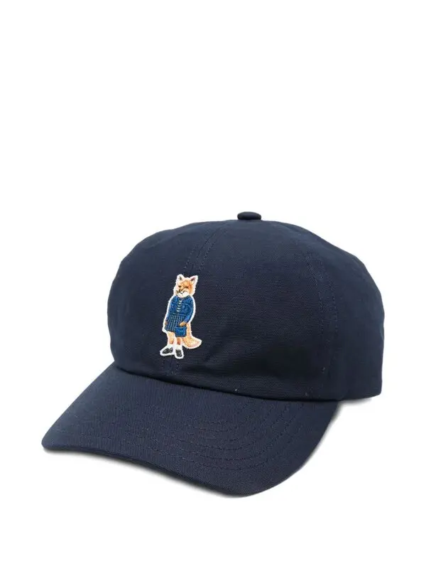 Maison Kitsuné Dressed Fox Cotton Baseball Cap - Blue