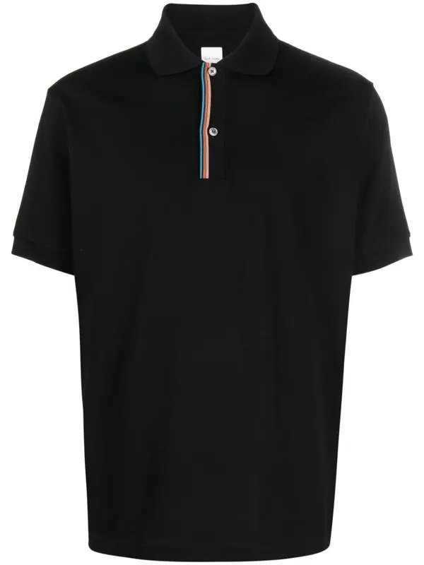 Paul Smith Signature Stripe Cotton Polo Shirt - Black