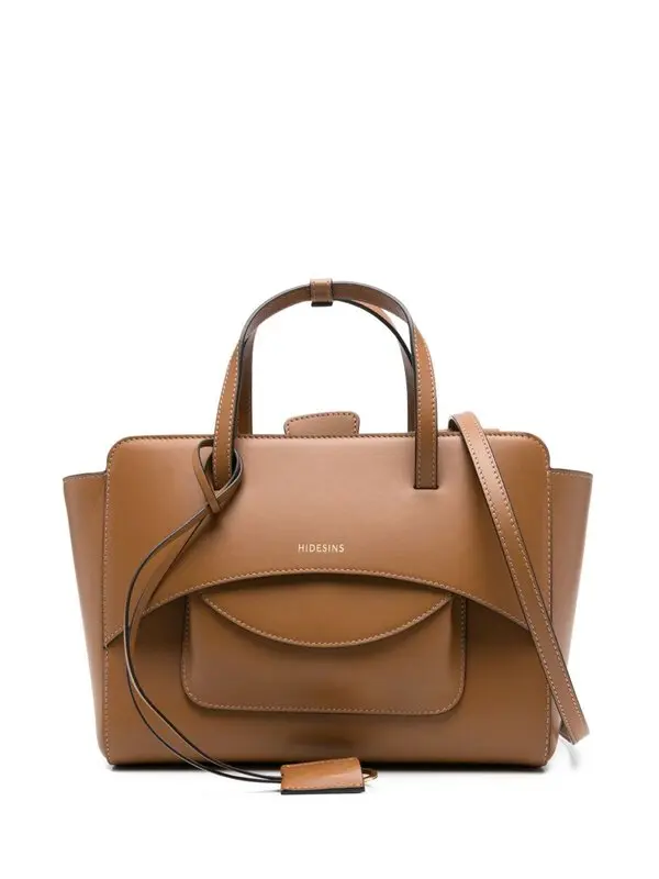 HIDESINS Medium Leather Flap Tote - Brown