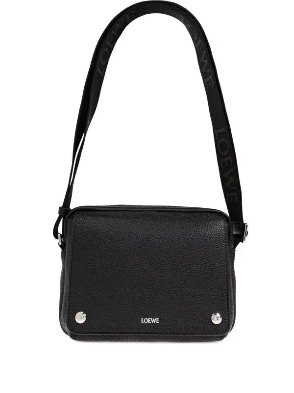 Loewe Pebble Medium Leather Camera Bag - Black