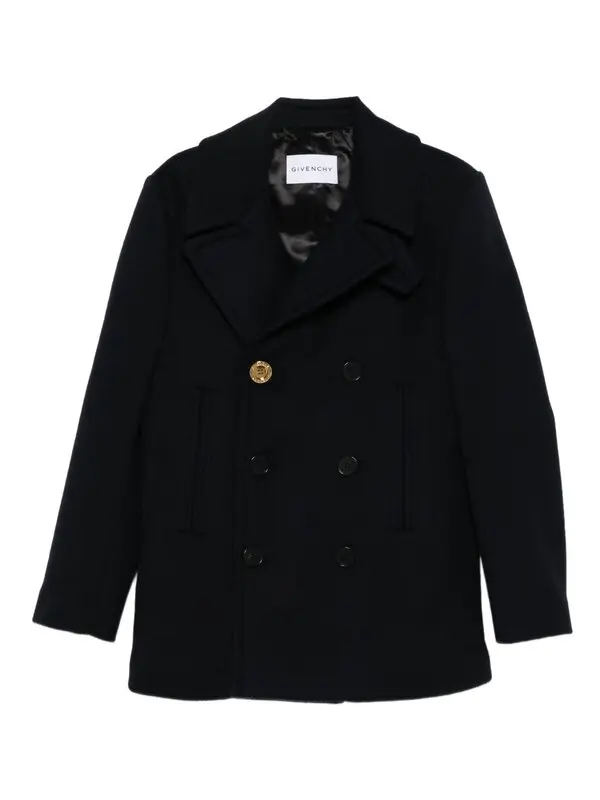 Givenchy Double-breasted Wool Pea Coat - Blue