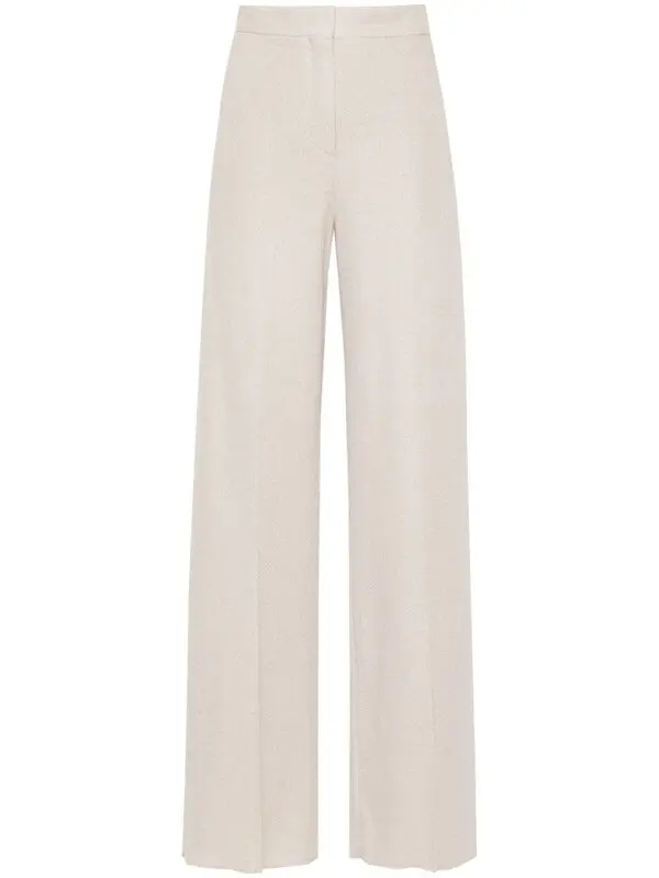 Max Mara Linen Blend Wide-leg Trousers