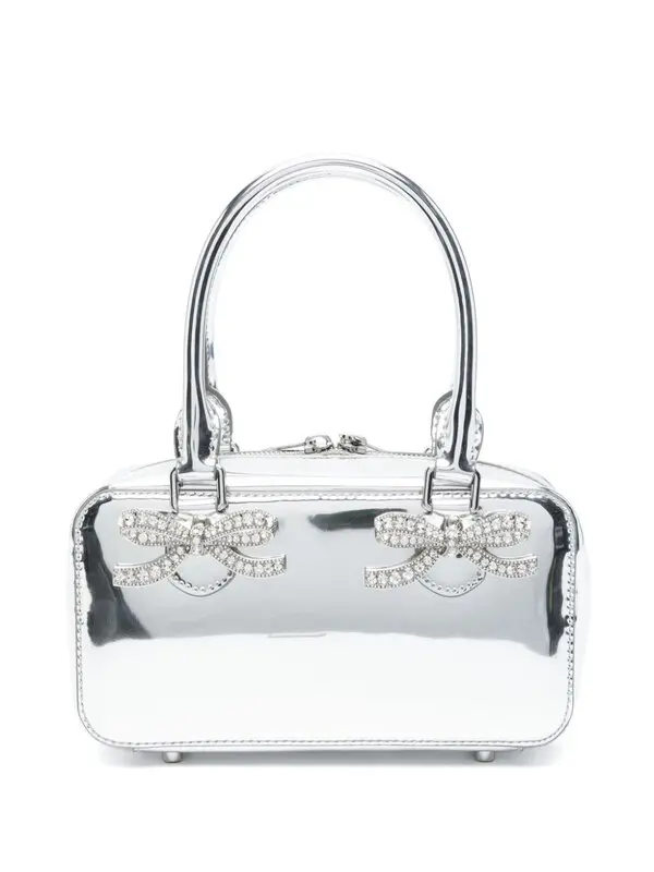 SELF-PORTRAIT Crystal Embellished Mini Bag - Silver