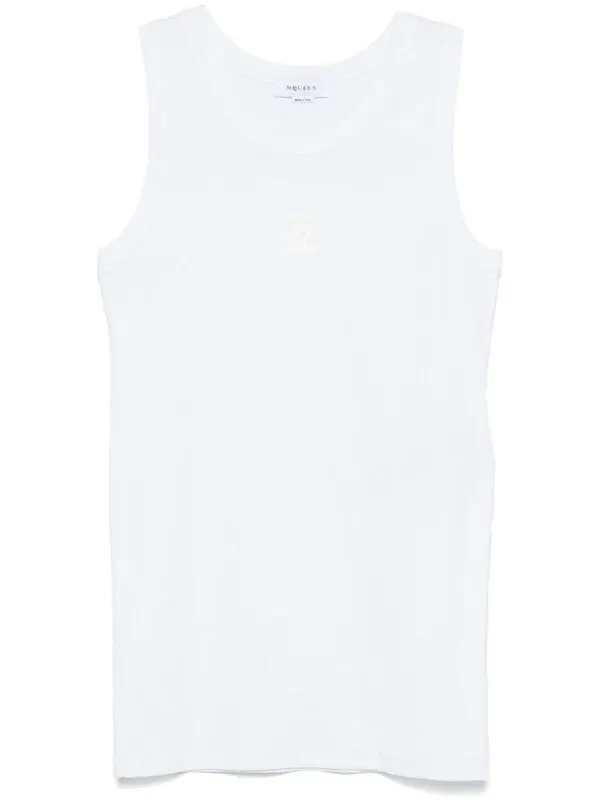 Alexander McQueen Skull Cotton Tank Top - White