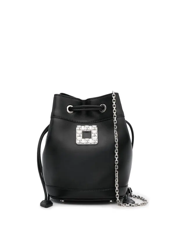 ROGER VIVIER Tres Vivier Leather Bucket Bag