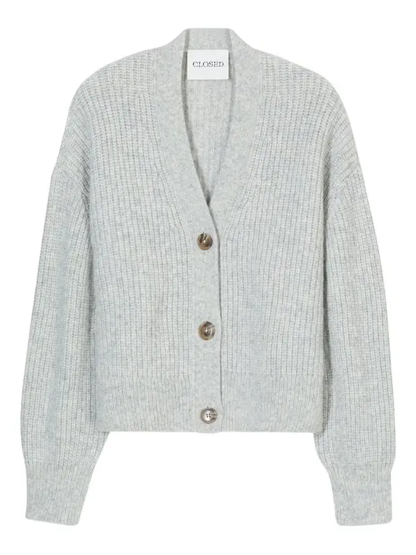 Closed Wool Blend V-neck Cardigan - Grey