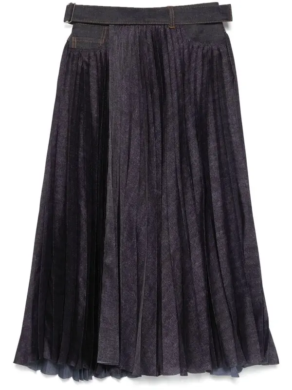 Sacai Denim Mix Skirt - Blue