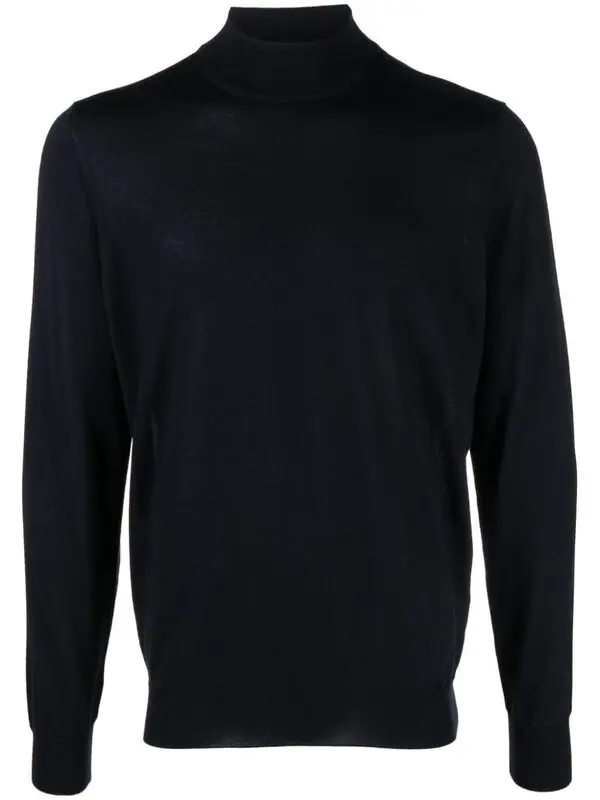 DRUMOHR Turtleneck Merino Wool Sweater - Blue