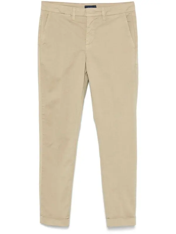 FAY Slim-fit Gabardine Trousers - Beige