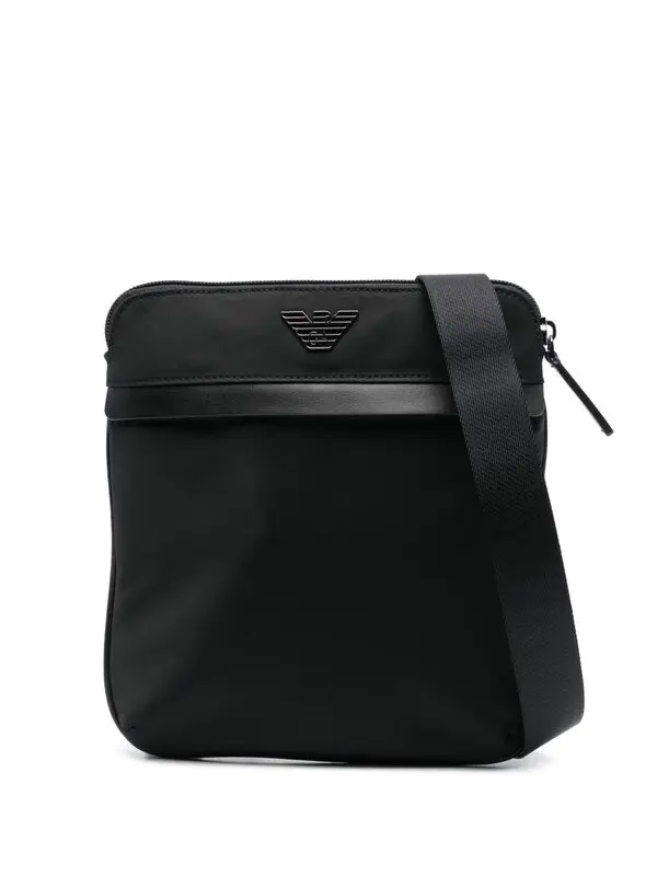 Emporio Armani Logo Nylon Crossbody Bag - Black