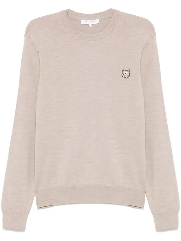 Maison Kitsuné Bold Fox Head Wool Jumper - Grey