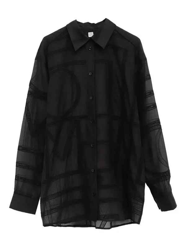TOTÊME Classic Crochet Shirt - Black