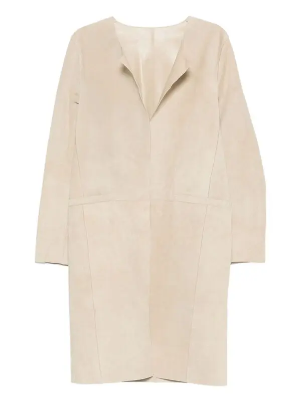 TOTÊME Suede Leather Coat - White