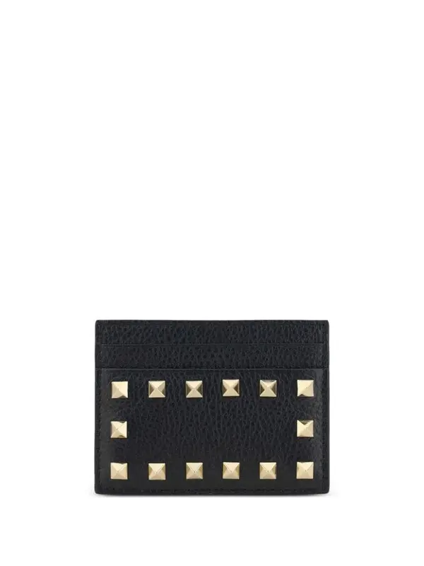 Valentino Garavani Rockstud Leather Card Case - Black