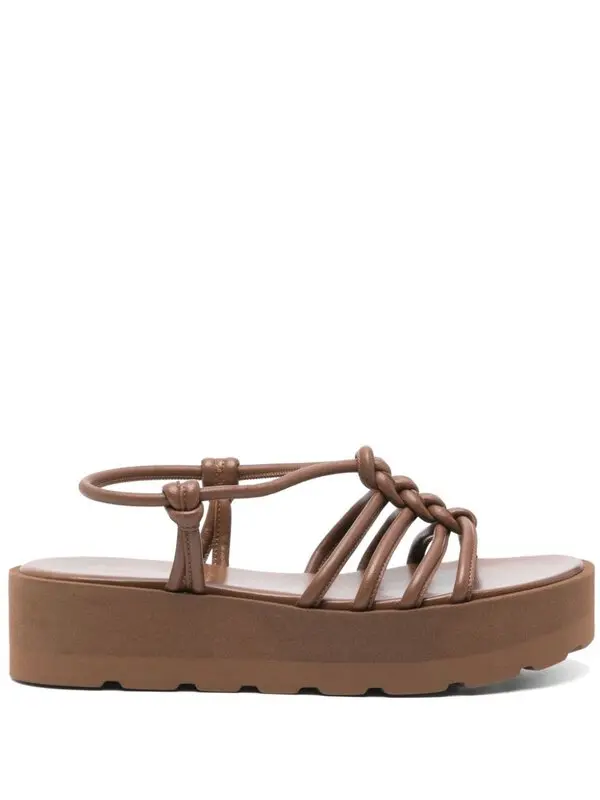 GIANVITO ROSSI Hebe Leather Sandals - Brown