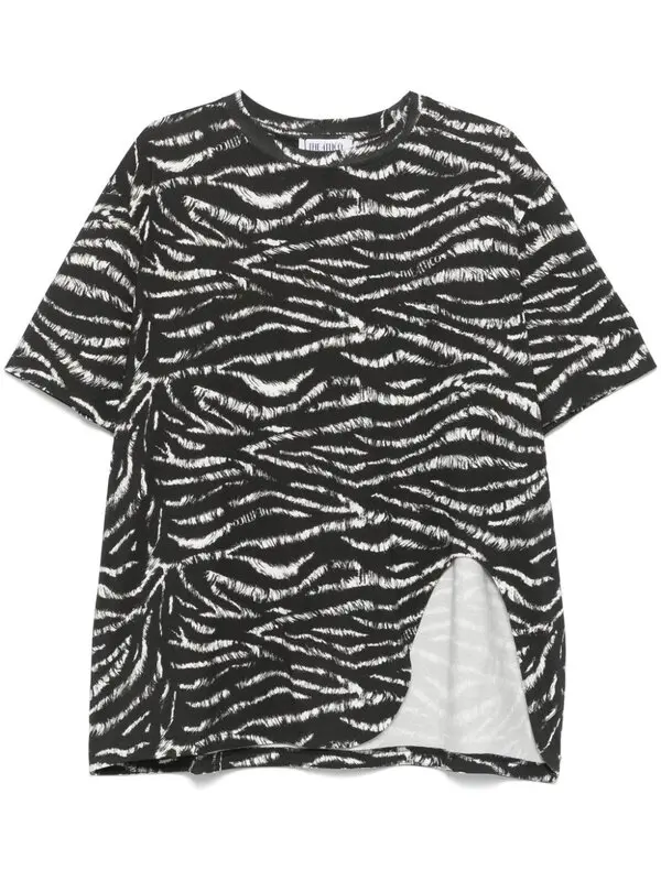 Attico Zebra Print Cotton T-shirt - Multi