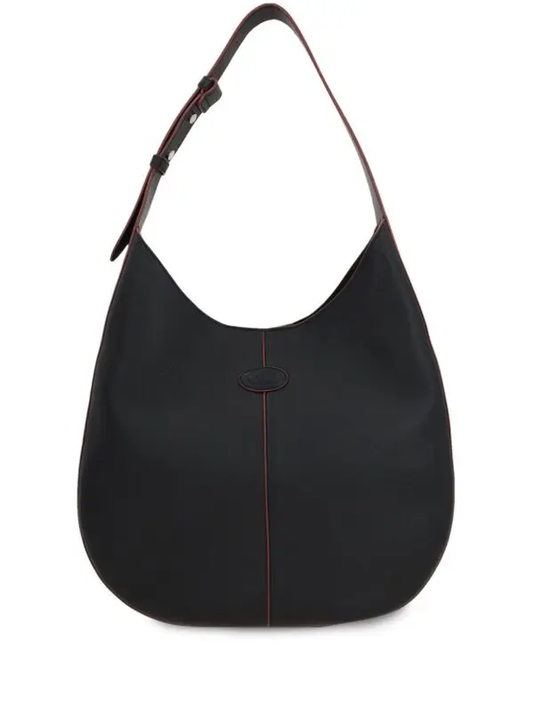 TOD'S Leather Hobo Bag - Black