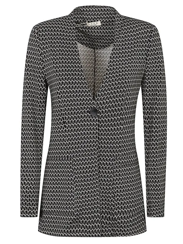 Emporio Armani Printed Single-breasted Jacket - Black