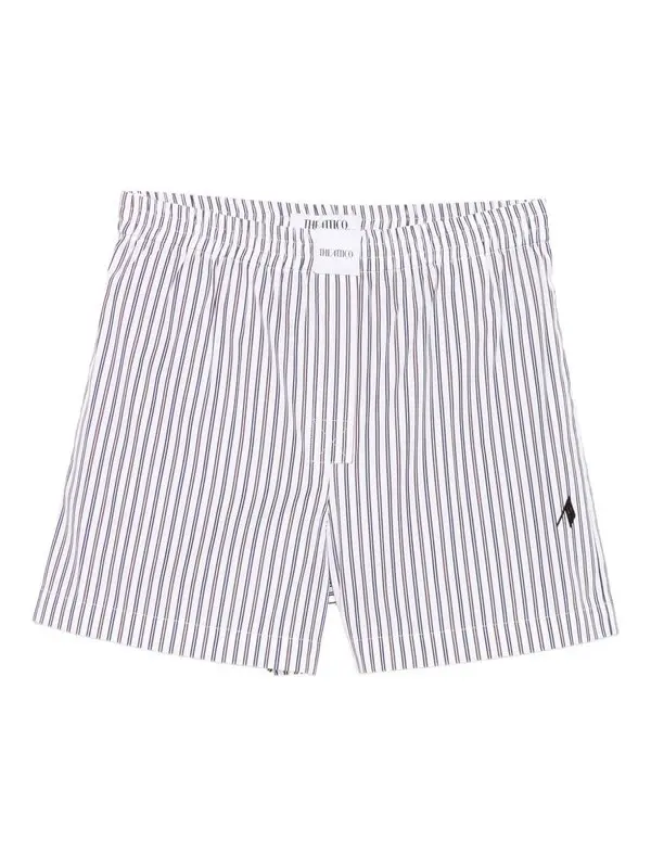 Attico Striped Cotton Shorts - Multi