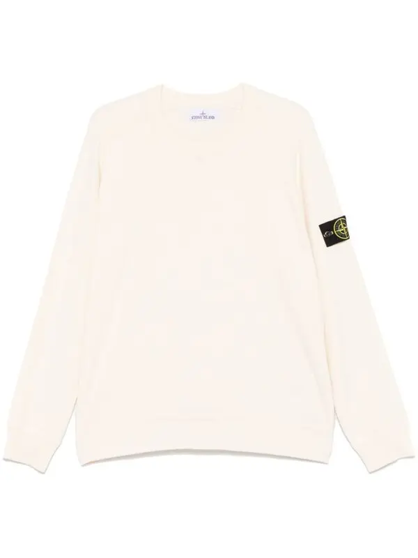Stone Island Piqué Crewneck Sweater - White