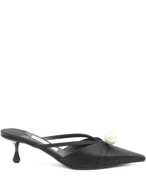 JIMMY CHOO Sana Leather Mules - Black