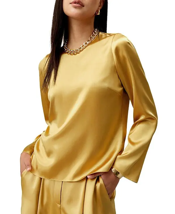 Lilysilk Minimalist Long-sleeve Silk Top
