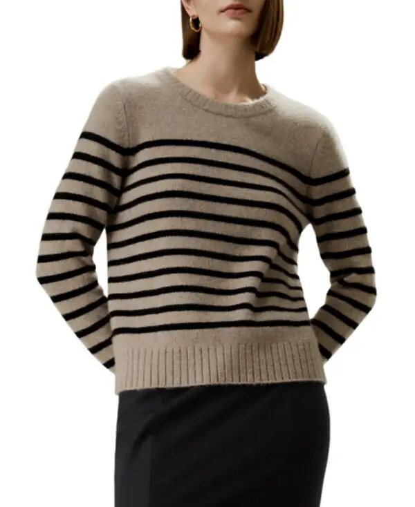 Lilysilk Striped Cashmere Sweater