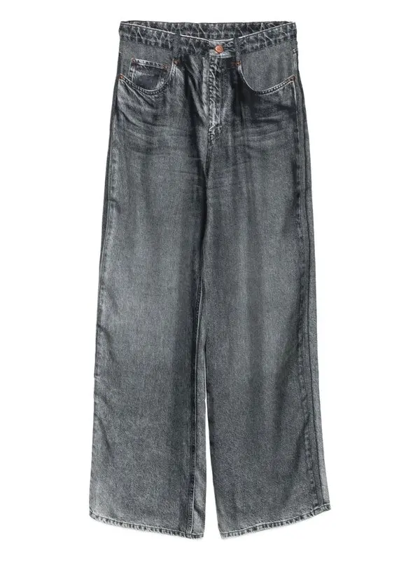 PIERRE-LOUIS MASCIA Denim Print Silk Trousers - Grey