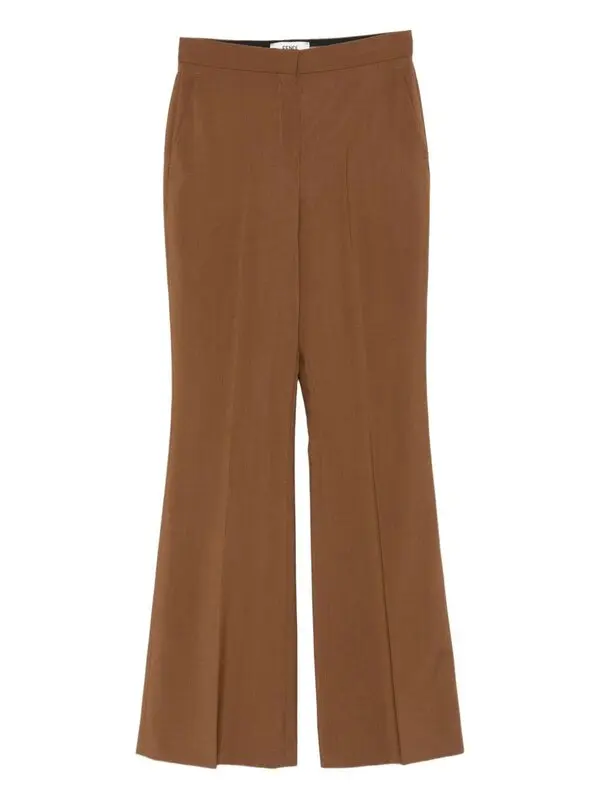 Fendi Wool-mohair Blend Flared Trousers - Brown