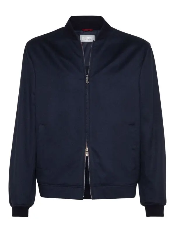 Brunello Cucinelli Cashmere Bomber Jacket - Blue