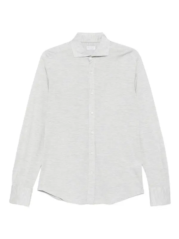 Brunello Cucinelli Silk And Cotton Blend Shirt - Grey