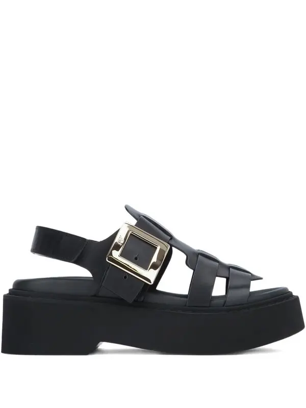 ROGER VIVIER Viv Rangers Leather Sandals