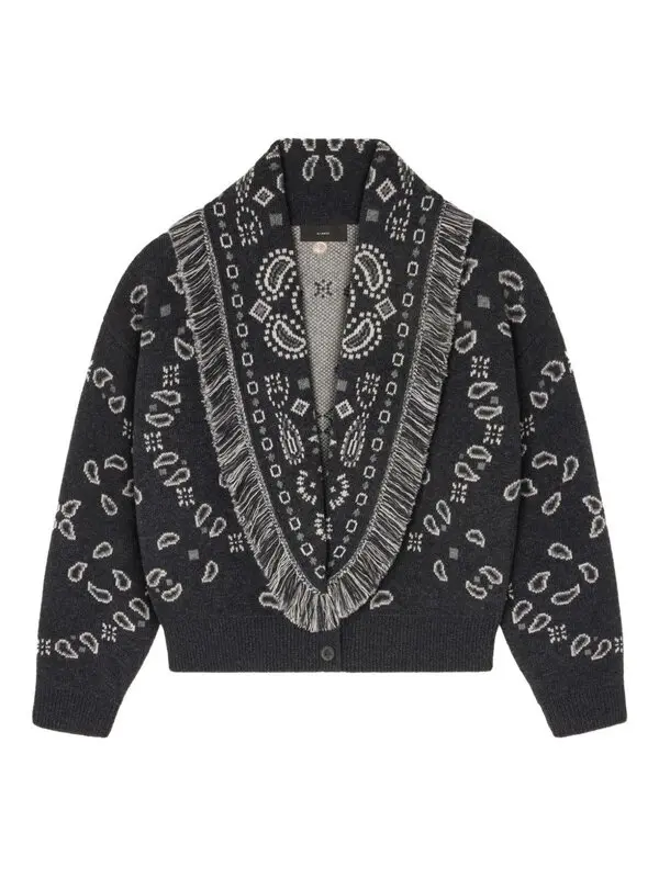 Alanui Bandana Wool-cashmere Cardigan - Grey