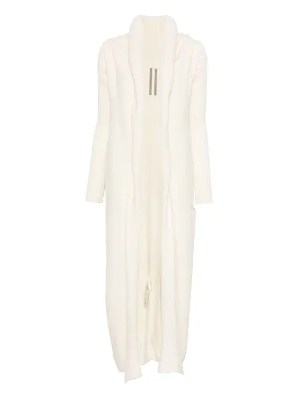 Rick Owens Knitted Long Cardigan - White