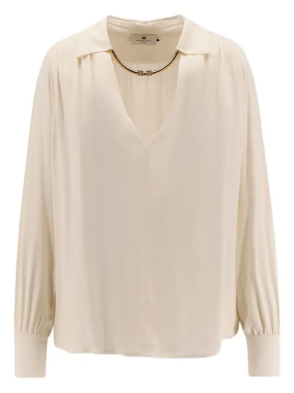 Elisabetta Franchi V-neck Blouse - White