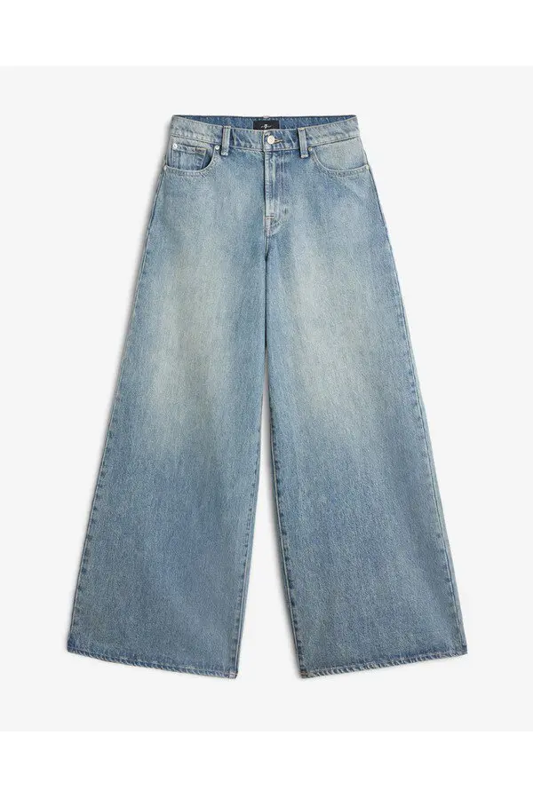 7 For All Mankind Marie Wide Leg Jeans In Coated Midland