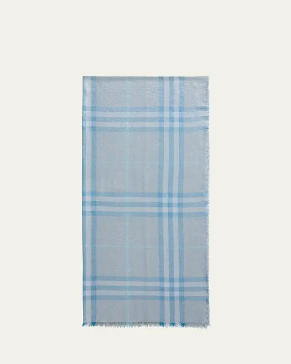 Burberry Metallic Giant Check Wool Scarf