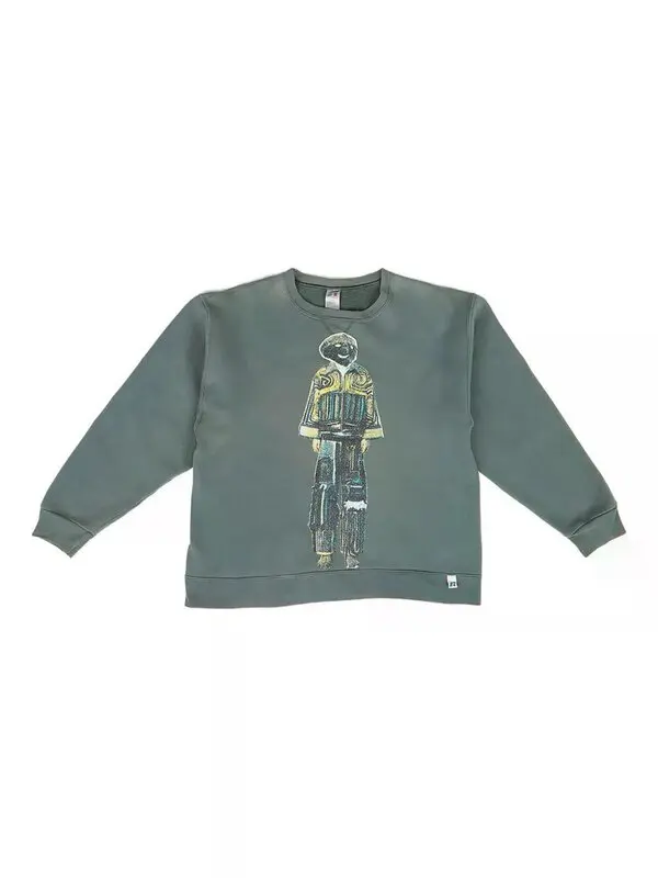 DRX FARMAXY FOR LN-CC Graphic-print Crew-neck Sweatshirt - Green