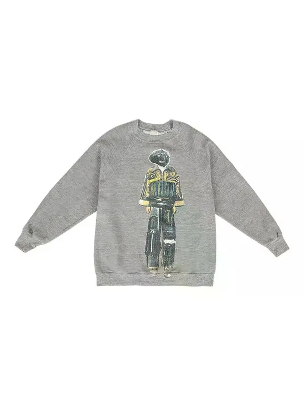 DRX FARMAXY FOR LN-CC Graphic-print Crew-neck Sweatshirt - Grey