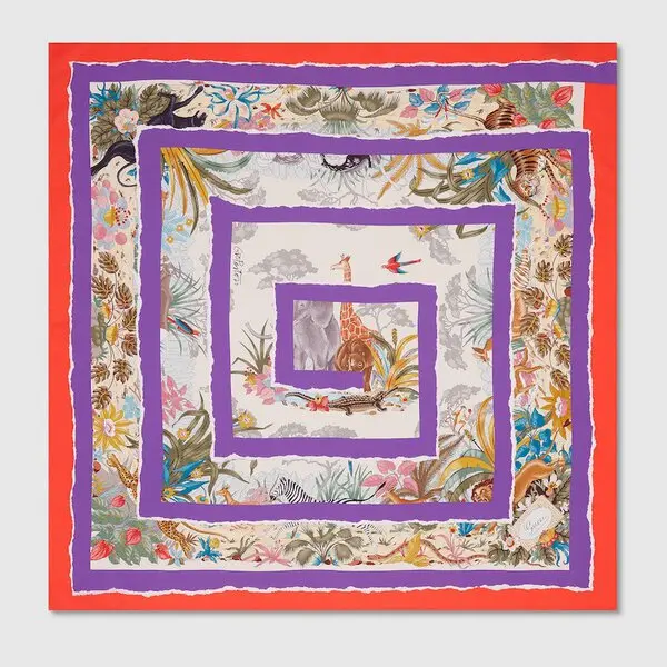 Gucci 90 X 90 Project Printed Silk Carré Silk - Multicolor
