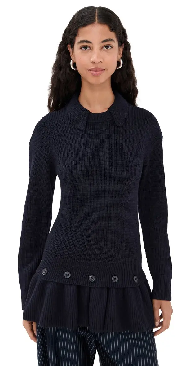 Rokh Detachable Peplum Knit Sweater