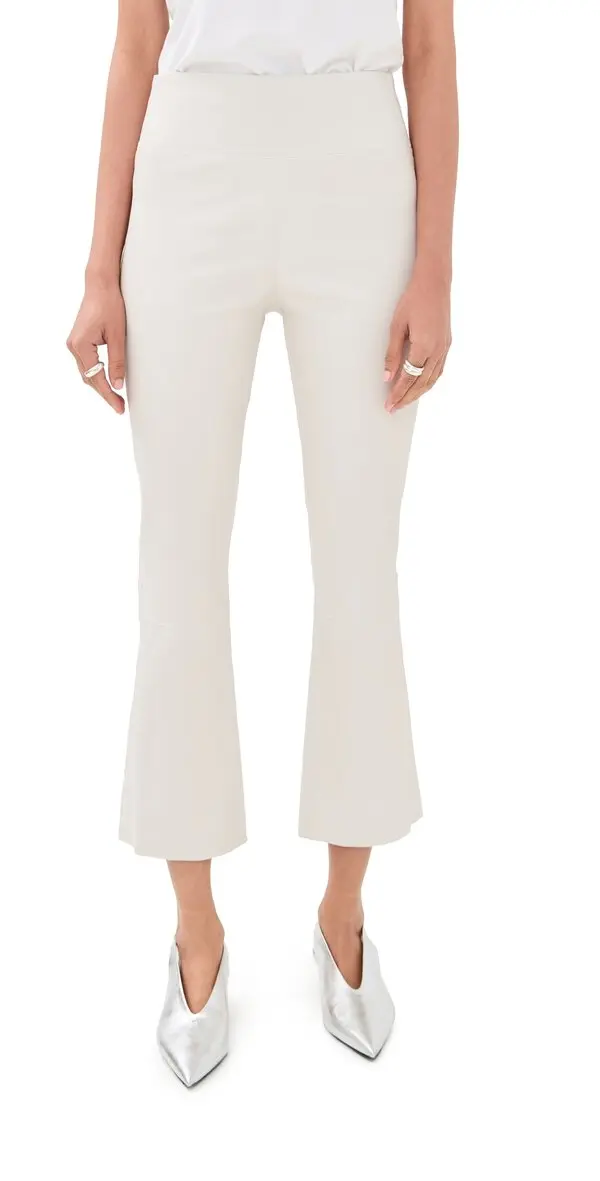 Sprwmn Leather Crop Flare Trousers