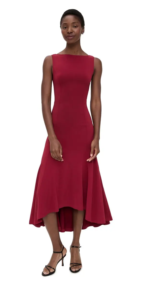 GUIZIO Daye Midi Dress - Bordeaux