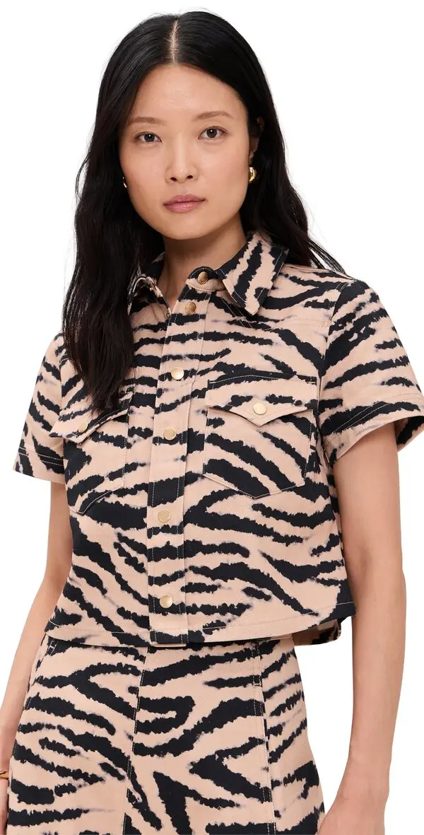 Cara Cara Paro Zebra Print Top - Zebra Blush