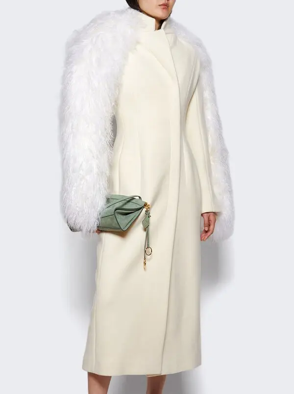 Jacquemus Shearling Trim Wool Coat