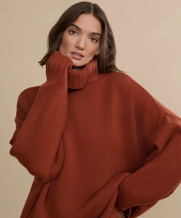 Jenni Kayne Cashmere Porter Turtleneck - Rust